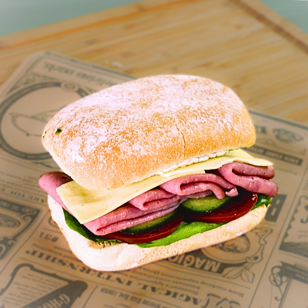 Turkey Ham & Cheese Ciabatta - La Casa Catering